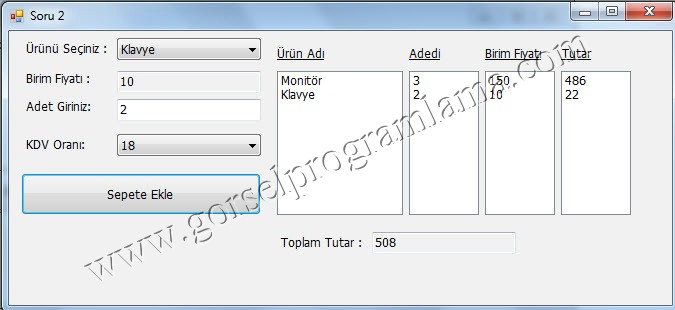 Gorsel Programlama » Basit OEM Satış Programı — Csharp
