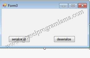 Gorsel Programlama » Serileştirme Örneği (BinaryFormatter Serilization) — Csharp