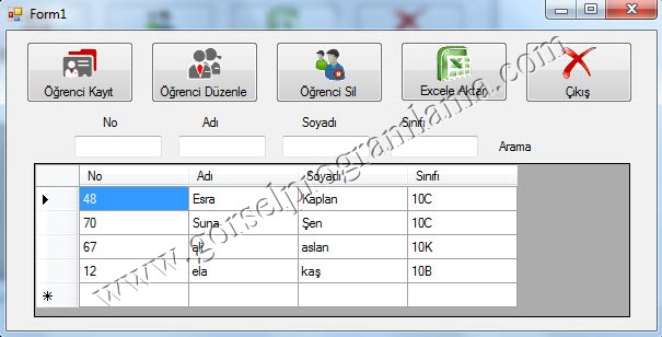 Gorsel Programlama » datagridView’deki verileri excel’e aktarma C#.Net ...