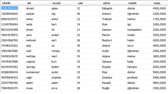 Gorsel Programlama » Veritabanı 2 (Sql) dersi 2.dönem 1.sınav soruları