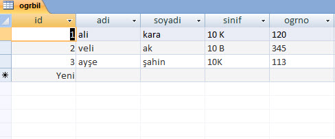 Gorsel Programlama » Veri tabanında Kayıt Güncelleme — Access — Csharp ...