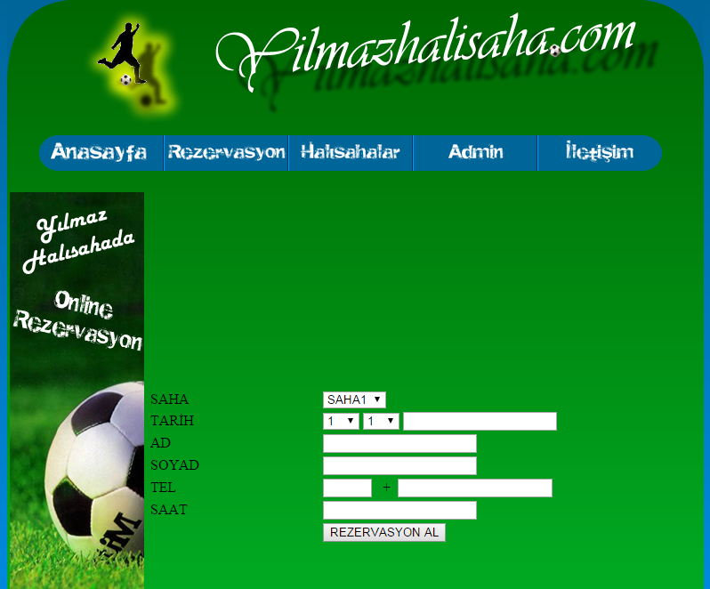 Halısaha Sitesi – ASP.NET – Gorsel Programlama